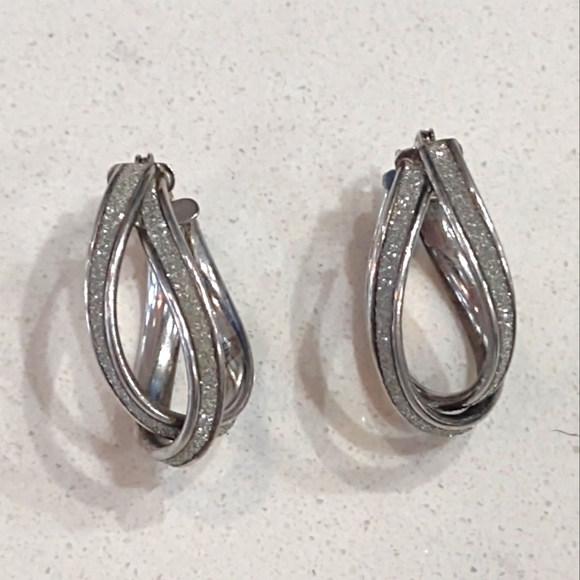 Vintage | Jewelry | Vintage 925 Han Swirl And Sparkle Silver Earrings ...